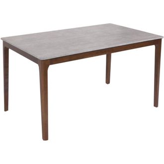 Mendler Table de salle &agrave; manger HWC-M55, Table de salle &agrave; manger, bois massif HDF stratifi&eacute; m&eacute;lamin&eacute; 135x80cm, aspect b&eacute;ton, pie