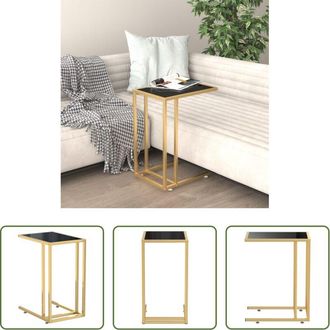 vidaXL Beistelltisch - Computer-Beistelltisch Schwarz 50x35x65 cm Hartglas
