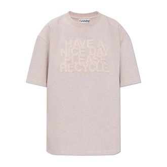 Ganni T-Shirt mit lockerer Passform - - Tops - Damen - Rosa - XS