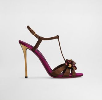 Dolce & Gabbana Keira 2.0 Satin Sandals With Embellishments - Frau Sandalen Und Wedges Multicolor 38.5