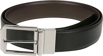 Ermenegildo Zegna Homme, Accessoires, Noir, Taille: 110 CM Reversible Leather Belt