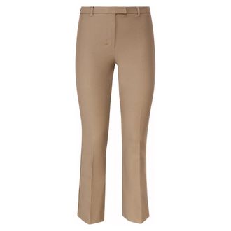 Max Mara Femme, Pantalons, Brun, Taille: 42 FR Pantalon Camel avec Pli Frontal
