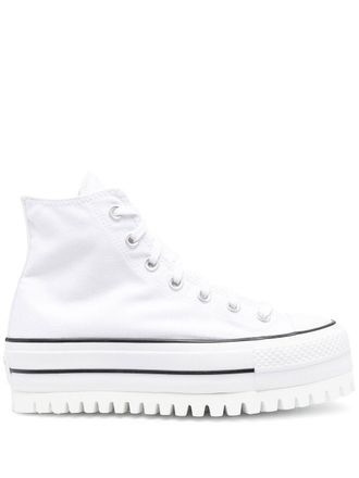 Converse baskets montantes &agrave; semelle &eacute;paisse - Blanc
