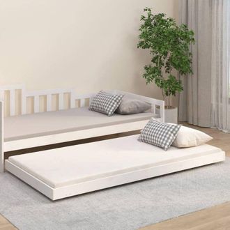 vidaXL Cadre de lit sans matelas blanc 100x200 cm bois de pin massif Vidaxl
