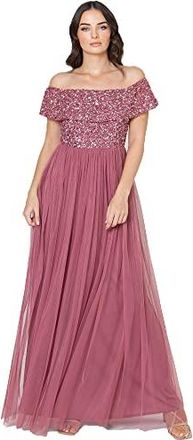 Maya Maya Berry Embellished Halter Neck Maxi Dress Robe de Demoiselle dhonneur, Desert Rose, 42