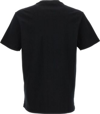Versace Logo-Embroidered T-shirt - Black