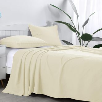 Generic AR Ware Bedding Bettlaken, superweich, Fadenzahl 300, pflegeleicht, 100 % &auml;gyptische Baumwolle, Hotelqualit&auml;t (Creme, King-Size)