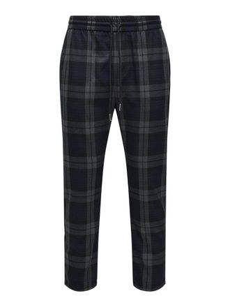Only & Sons Herren ONSLINUS Check Pant DT 5495 Hose, Dark Navy, 41-44.5