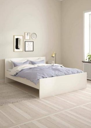 Dmora Doppelbett Hortense, Struktur des Container-Betts, Sommier mit Verkleidung, Matratzenhalterstruktur, 207x166 h80 cm, Wei&szlig;