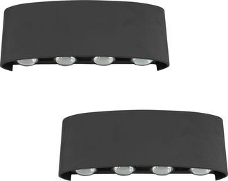 Loyal 2 St&uuml;ck 4W LED Au&szlig;enlampe black Wandlampe Innen/Au&szlig;en 3000K Wandlampe Innen LED Warmwei&szlig; Rechteckig Einstellbarer Abstrahlwinkel Wandlampe IP65