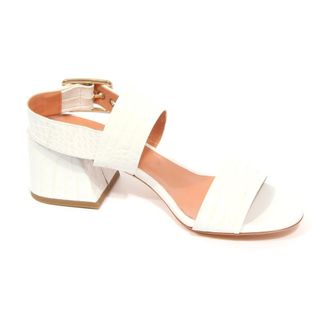 Twinset Femme, Chaussures, Blanc, Taille: 36 EU Sandalette en Cuir Blanc
