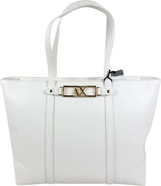 A|X Armani Exchange Femme, Sacs, Blanc, Taille: ONE Size Polly M Tote