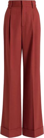 Alberta Ferretti pantalon à design plissé - Rouge