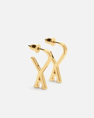 Ami Ami Paris - Petites Cr&eacute;oles Dor&eacute;es en Laiton Ami De Coeur Or - TU - Unisex