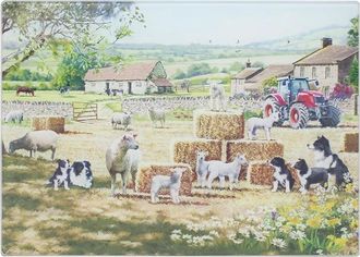 Lesser & Pavey The Leonardo Collection Macneil Studios Collie & Sheep Schneidebrett für Zuhause & Restaurants | Langlebige & bedruckte Schneidebretter für Küche | Wa