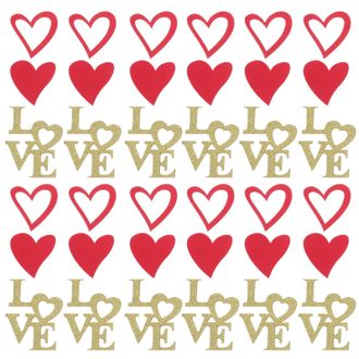 DOITOOL 100 St&uuml;ck Romantisches Papierkonfetti in Gold und Rot Herzf&ouml;rmige Tischdekoration f&uuml;r Hochzeit Valentinstag Jahrestag und Muttertagsfeier Vielseitig E