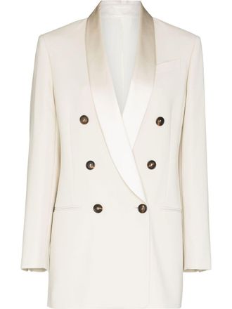 Brunello Cucinelli Doppelreihiger Blazer - Nude