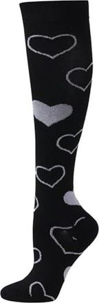 Generic Chaussettes de compression &eacute;lastiques pour course &agrave; pied, saut, bas de compression en jacquard pour mollet chien, gris fonc&eacute;, S