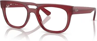 Ray-Ban Lloyd Optics Bio-based Rot Transparent Fassung Klar Glas Polarisiert 52-21