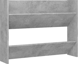 vidaXL Armoire à Chaussures Murale Etagère à Chaussures Organisateur Range-Chaussures Salon Entrée Intérieur Gris Béton 80x18x60 cm Aggloméré