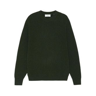 Les Deux Woll Rippen Rundhals Strickpullover - - Knitwear - Herren - Gr&uuml;n - XL