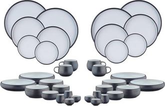 Bj&ouml;rn Borg GOURMET Geschirrset Onyx 36-teilig SR-COGOON26 BJORN, Steinzeug, Schwarz-Wei&szlig;, Sp&uuml;lmaschinenfest, Mikrowellenfest, Ofenfest, f&uuml;r 4 Personen
