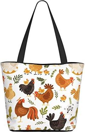 AOOEDM Joli sac &agrave; provisions pour femme coq 33 x 28 x 19 cm. Le cadeau parfait pour la Saint-Valentin. Cest de la Saint-Valentin pour maman, fille, &eacute;pouse, e
