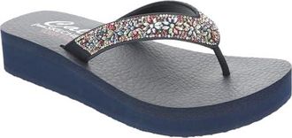 Skechers Damen Cali Jardin de papillons de m&eacute;ditation, Bordure en mitobuck bleu marine, 40 EU