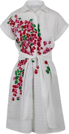 Mii Femme, Robes, Blanc, Taille: 40 FR Midi Pintuck Dress