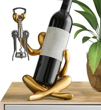 Generic Weinregal | Weinhalter aus Harz ohne Flaschen&ouml;ffner | Unabh&auml;ngige Esstischskulpturen f&uuml;r die hohle Statue f&uuml;r Weinliebhaber