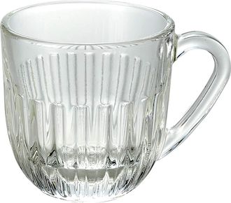 La Rochère La Rochere - Ouessant - Tasse Expresso - Tasse/Glastasse/Glasbecher/Espressotasse - Pressglas - Klar mit Riffeln - 1 Stück