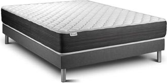 VITALIT Ensemble VITALMEMO One 200 x 200 cm sommier Kit Gris | Epaisseur : 24 cm | Confort : Ferme