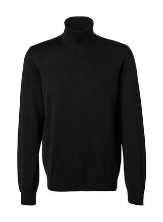 Maerz MAERZ Muenchen Herren Pullover schwarz Merinowolle unifarben