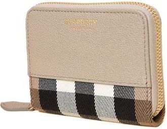 Burberry House Check Cotton Wallet - Beige