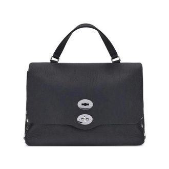 Zanellato Femme, Sacs, Noir, Taille: ONE Size Sac &agrave; bandouli&egrave;re en cuir avec fermeture pivotante