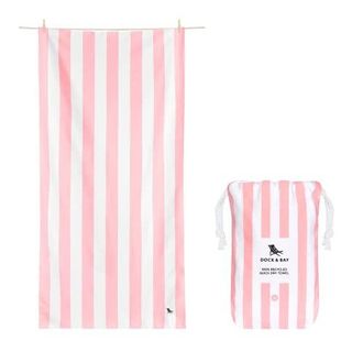Dock & Bay Serviette de plage - Sechage rapide, sans sable - Compacte, Legere - 100% Recyclee - Contient un sac - Cabana Light - Malibu Pink - Extra Large (200x9