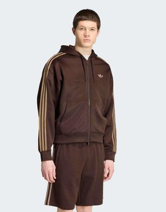 adidas Originals adicolor spacer - Sweat &agrave; capuche oversize - Caf&eacute; aurore-Marron