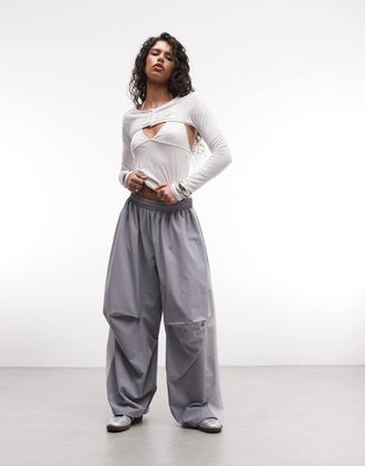 Collusion Pantalon de jogging baggy oversize en nylon - Bleu pastel