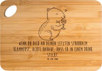 Mr. & Mrs. Panda Brotzeitbrett Capybara Wein - Geschenk, Zeichnung, Schneidebrett, Handgezeichnetes, f&uuml;r Weinkenner, Fr&uuml;hst&uuml;cksbrett, Kunstwerk, K&auml;sebrett, Weinliebhab