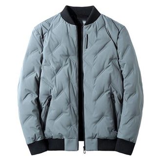 Generic Veste de travail dhiver matelass&eacute;e pour homme - Doudoune matelass&eacute;e pour lautomne et lhiver - Doudoune c&ocirc;tel&eacute;e, bleu, 4XL