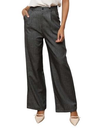 La Modeuse Pantalon &agrave; pinces et imprim&eacute; rayures