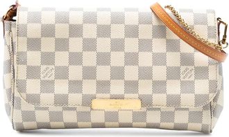 Louis Vuitton Hobo Bags - Damier Azur Favorite MM - Gr. unisize - in Wei&szlig; - f&uuml;r Damen
