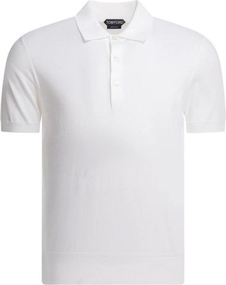 Tom Ford Homme, Tops, Blanc, Taille: L Polo en Pur Coton