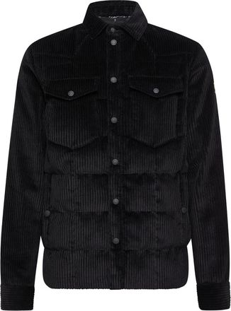 Moncler Moncler Gelt Corduroy Down Shirt Jacket, Men, Black, Size: 0