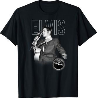 F4NT4STIC Sun Records & Elvis Presley Elvis Logo Portrait King of RocknRoll Music T-Shirt, Unisex Erwachsene, Elvis Presley Fans, Musikbegeisterte, M&uuml;tter, Halb