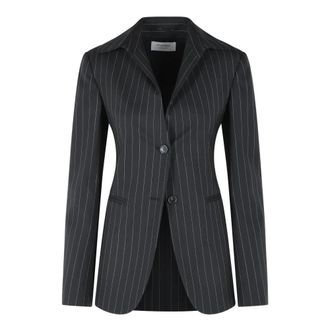 Max Mara Einreihiger Blazer aus Wollmischgewebe - - Jackets - Damen - Schwarzk - 2XS