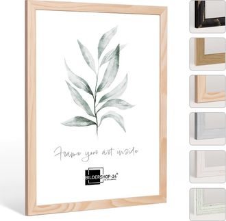 Bildershop-24 Bilderrahmen Clara 21 X 29,7 cm (DIN A4) Massivholz Natur im Landhaus Shabby Chic Vintage Stil