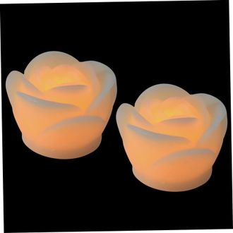 NUOBESTY 2st&uuml;cke Led Rosenkerze Lampen Flammenlose Dekolampe F&uuml;r Tisch Festlichkeiten Romantische Atmosph&auml;re Mit Hochwertigem Design in Champagnerfarbe