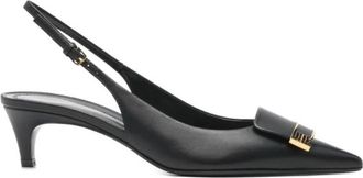 Sergio Rossi Femme, Chaussures, Noir, Taille: 36 EU Escarpins Slingback en Cuir