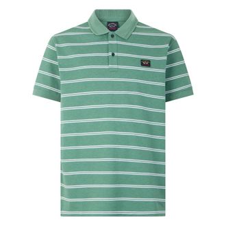 Paul & Shark Polo en coton ray&eacute; - Homme - Tops - Vert - Taille: M